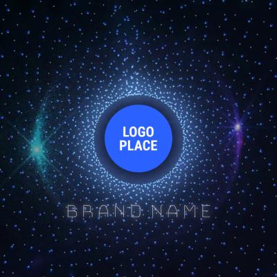 Customizable Blue Particle Company Logo Intro Video Template by FlexClip
