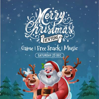 Plantilla de vídeo Blue Snow Cute Santa Merry Christmas Bar Party ...