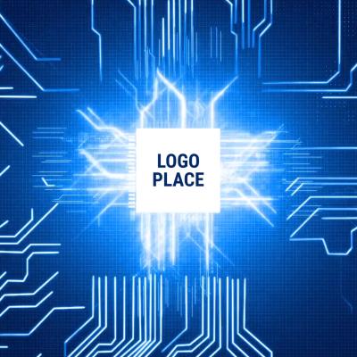 Customizable Blue Technology Circuit Board Style Business Logo Intro ...
