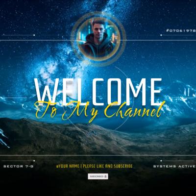 Customizable Dark Tech Game Galaxy Night Science Youtube Welcome Intro ...