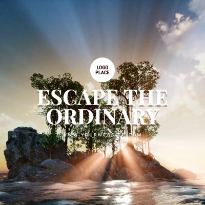 Plantilla de vídeo Escape The Ordinary Nature Tree Ocean Neverland Logo Intro Outro ...