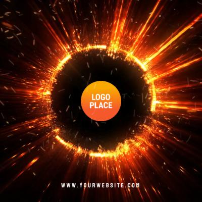 Customizable Fire Circle Planet Explosive Tech Business Youtube Logo ...