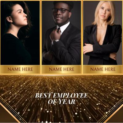 Customizable Golden Business Awards Show Package Video Template by FlexClip