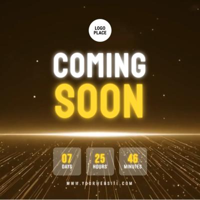 Customizable Golden Business Coming Soon Countdown Intro Video Template ...