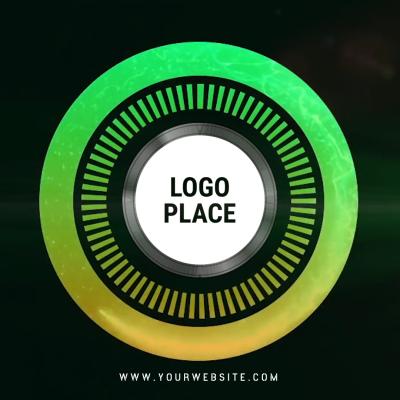 Customizable Green Glowing Loading Circle Tech Business Game Logo Intro ...