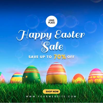 Customizable Happy Easter Sale Promo Video Template by FlexClip