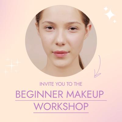 Plantilla de vídeo Makeup Workshop personalizable de FlexClip