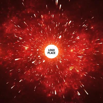 Customizable Red Flame Particle Collision Explosion Logo Intro Video Template by FlexClip