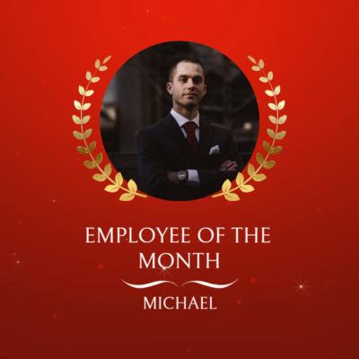 Customizable Red Monthly Employee Appreciation Video Template by FlexClip
