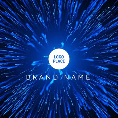 Customizable Tech Neon Blue Logo Intro Video Template by FlexClip
