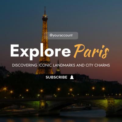 Customizable Travel Agency Ad City Paris Urban Promotional Vlog Video ...