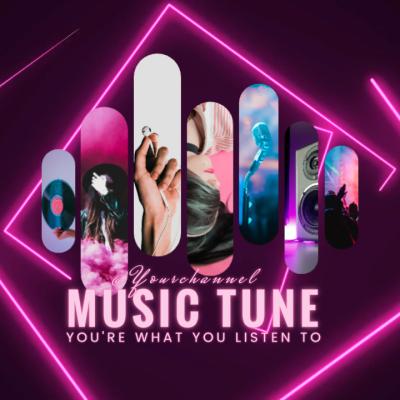 Customizable Tune Neon Line Music Wave Podcast Fast Rhythm Youtube ...