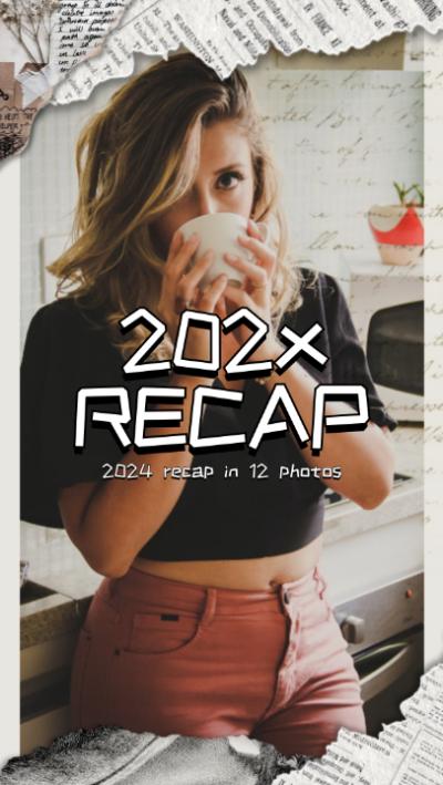 Customizable Vintage Creative Paper Torn 2024 Recap Year Memory Collage ...